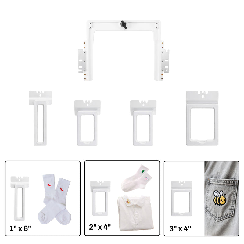 SEWTECH 4-in-1 Magnetic Hoop Set for Ricoma – Small Logo Pocket & Sock